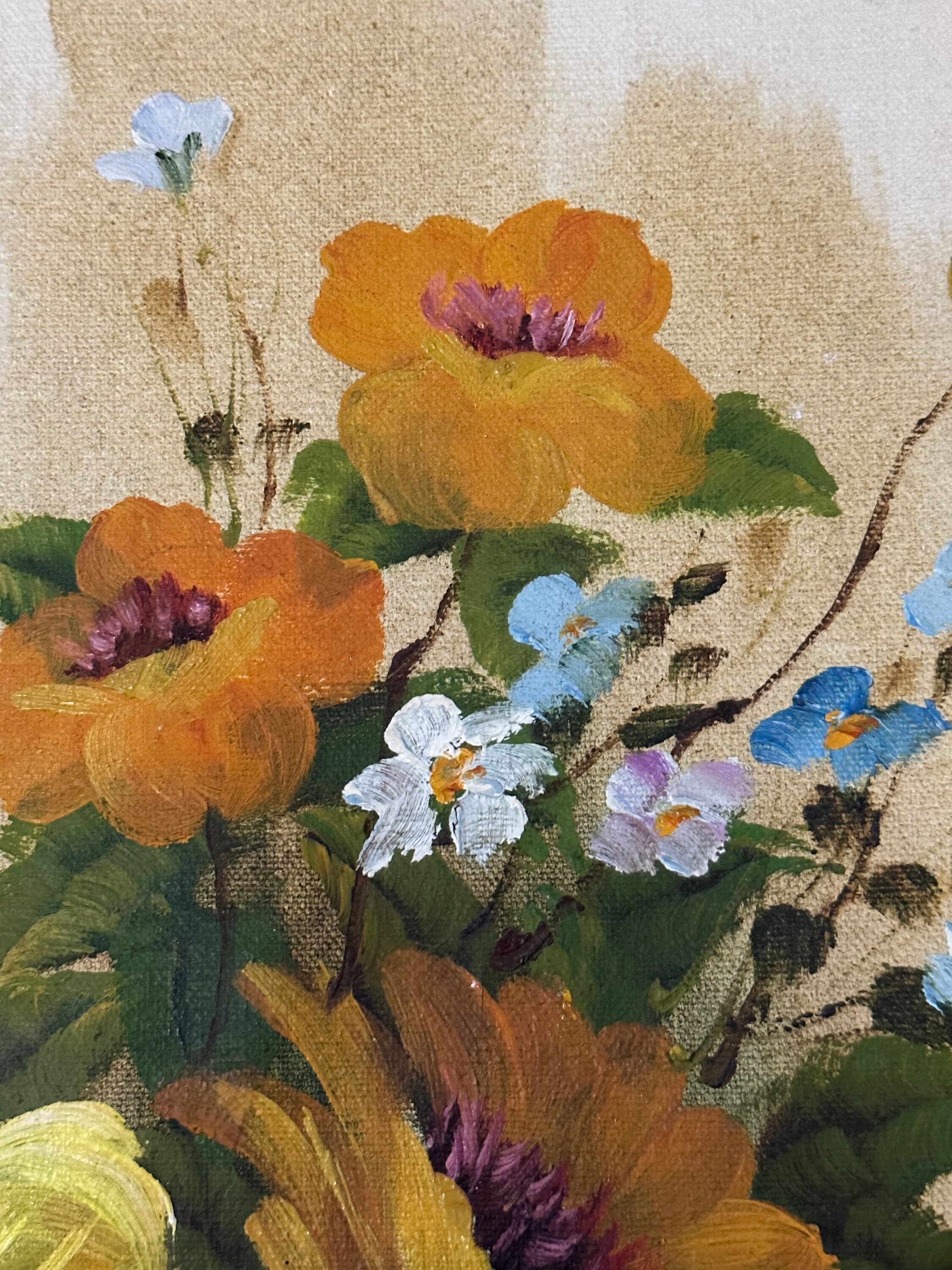 Original Floral Oil on Canvas Painting by Liz Rowan - Etsy