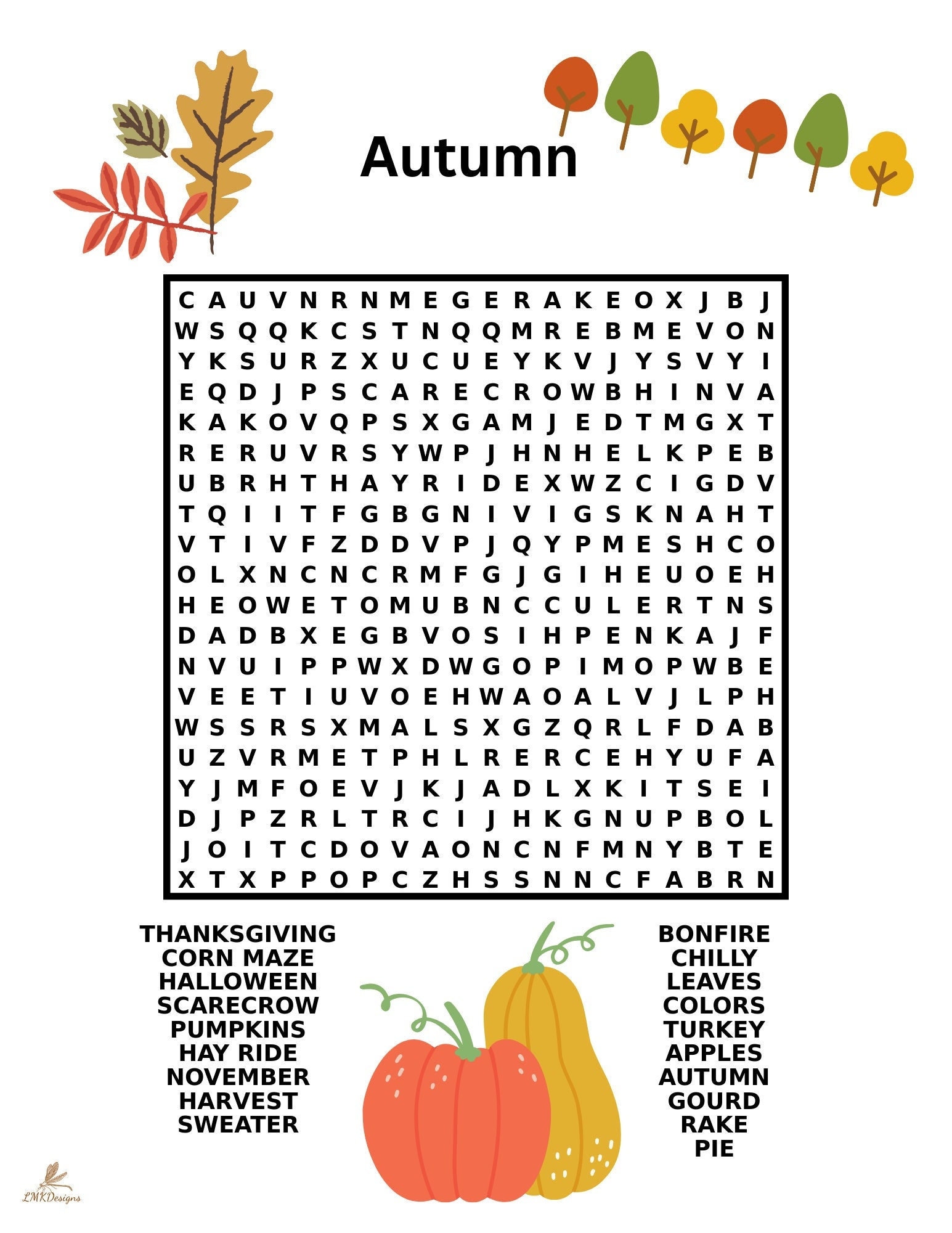 Seasonal Fun for Kids: Word Search Bundle (spring, Summer, Autumn ...