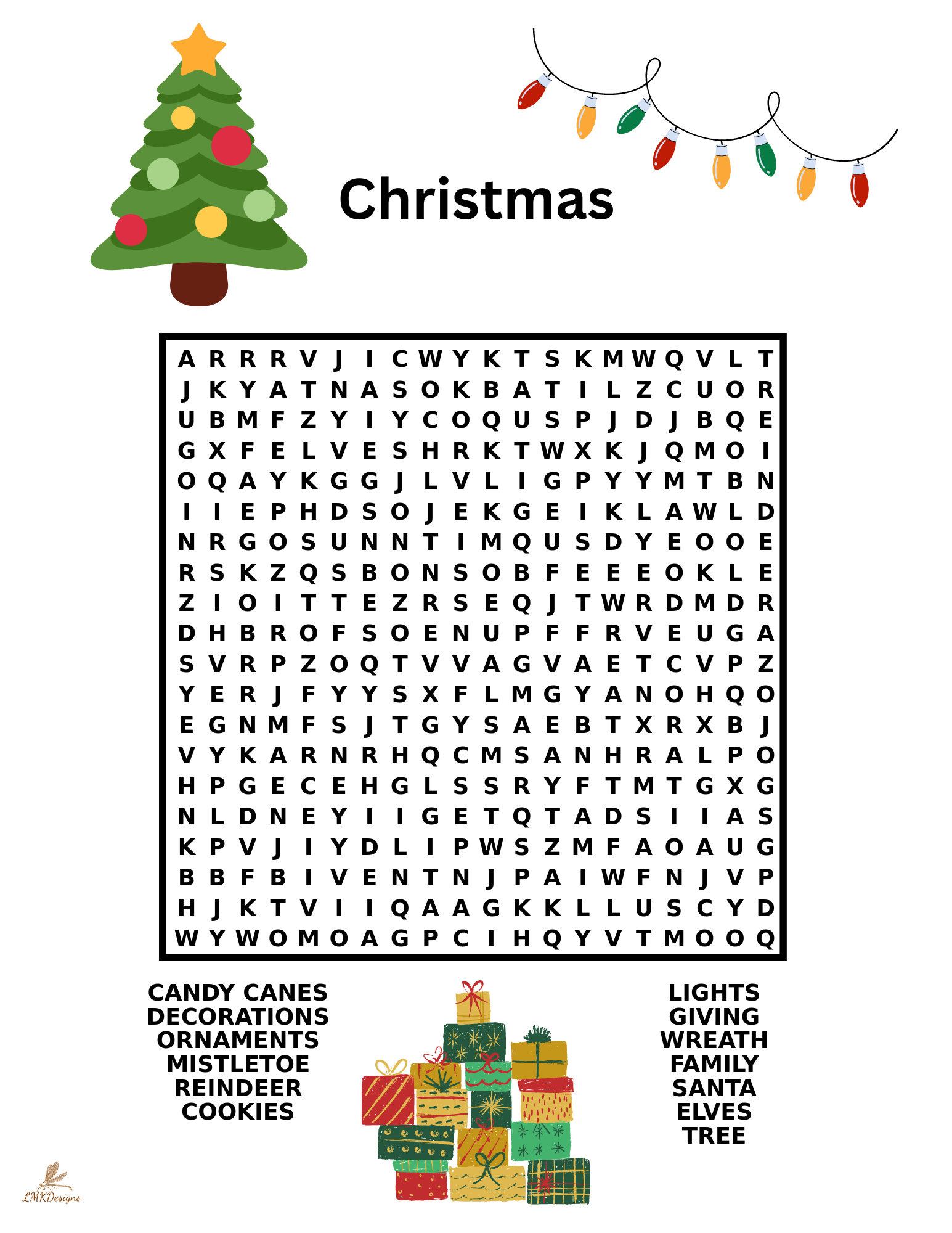 Holiday Word Search for Kids Perfect for Parties or Classrooms - Etsy