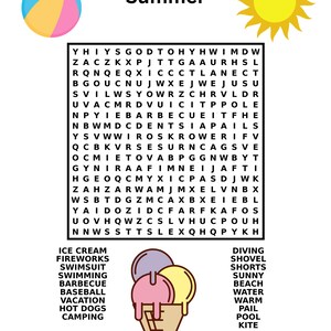 Seasonal Fun for Kids: Word Search Bundle (spring, Summer, Autumn ...