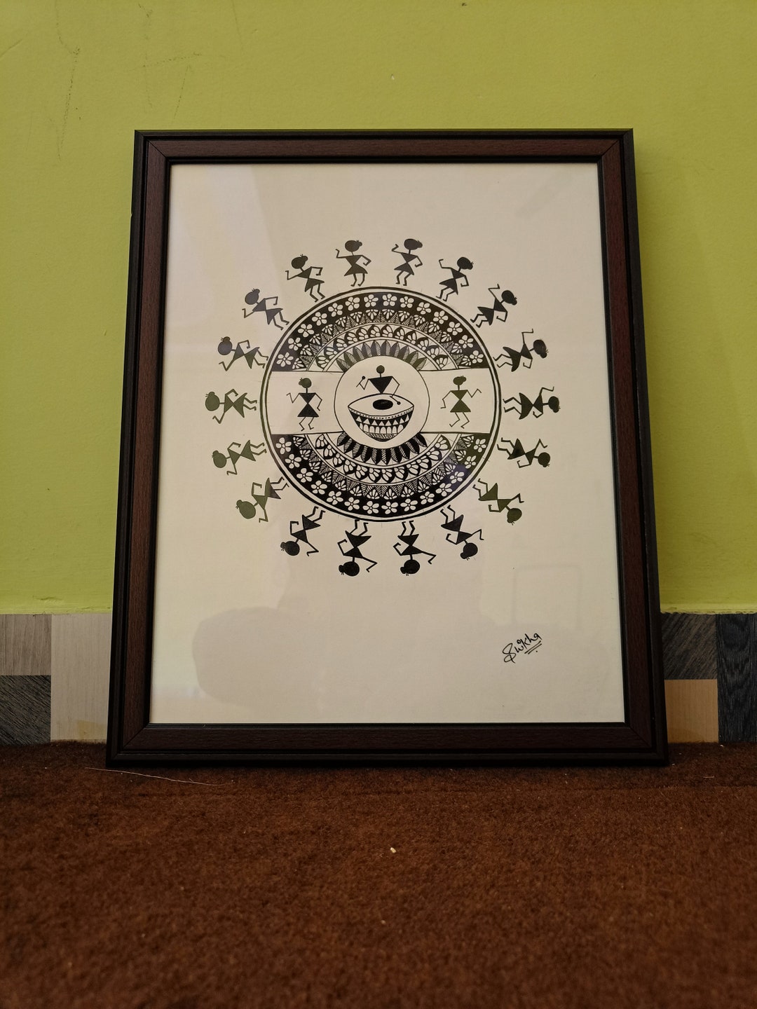 Warli Art Mandala Handmade Artwork - Etsy