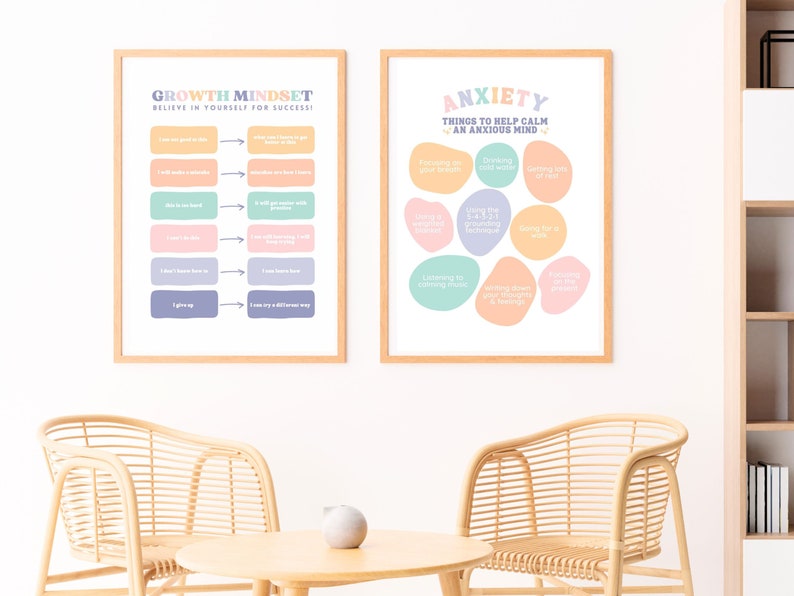 Growth Mindset Printable Classroom Decor Calming Corner Posters Boho ...