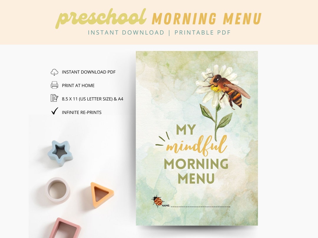 Preschool Morning Menu Printable, Homeschool Preschool, Preschool ...
