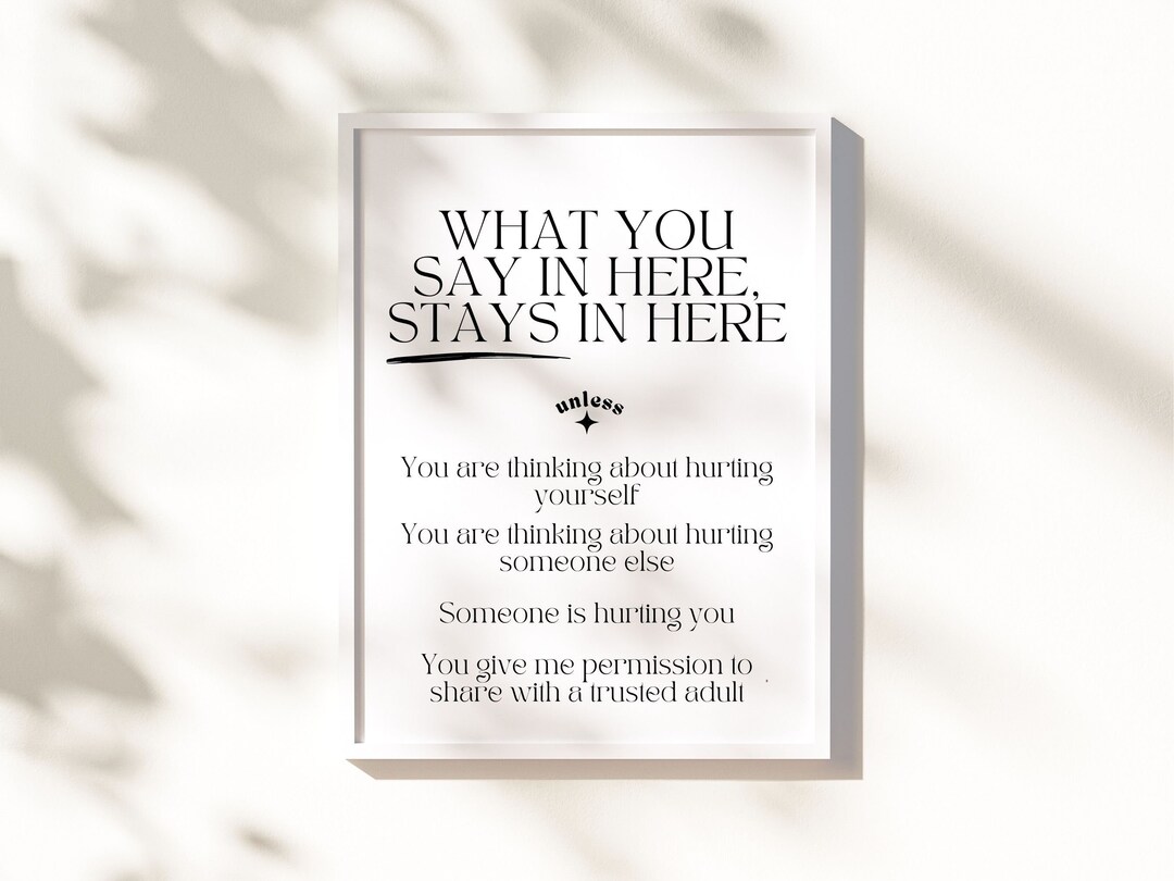 Social Worker Office Decor Confidentiality Poster School Psychologist ...