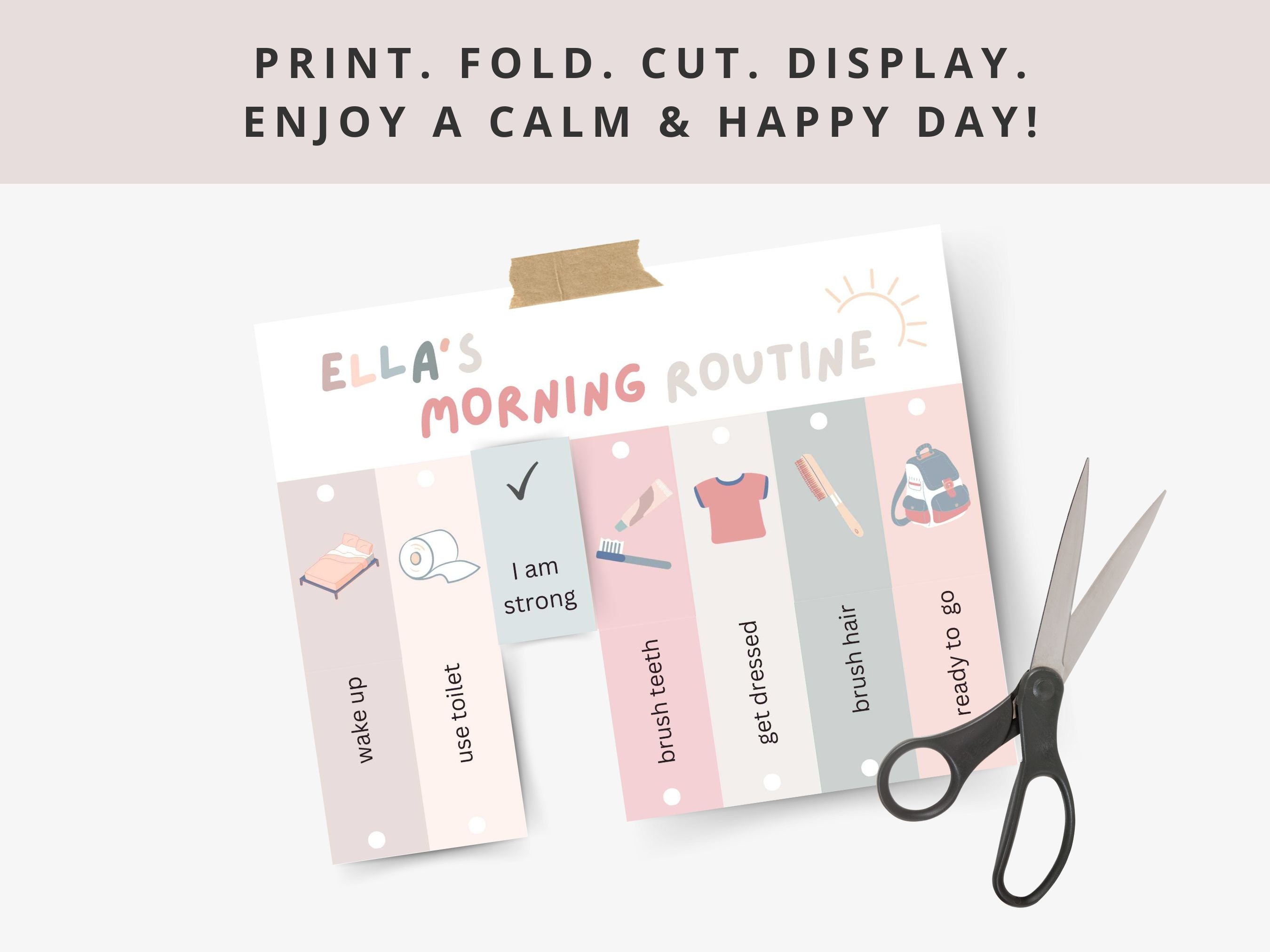 Kids Flip Routine Chart Editable Printable,morning Flip Done,evening ...