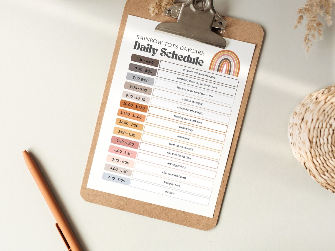 Daily Daycare Schedule, Daycare Forms, Daycare Provider, Home Daycare ...