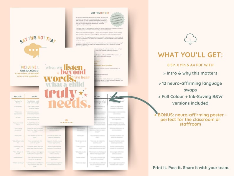 Say This Instead Cheat Sheet, Classroom Management Tool, Classroom ...