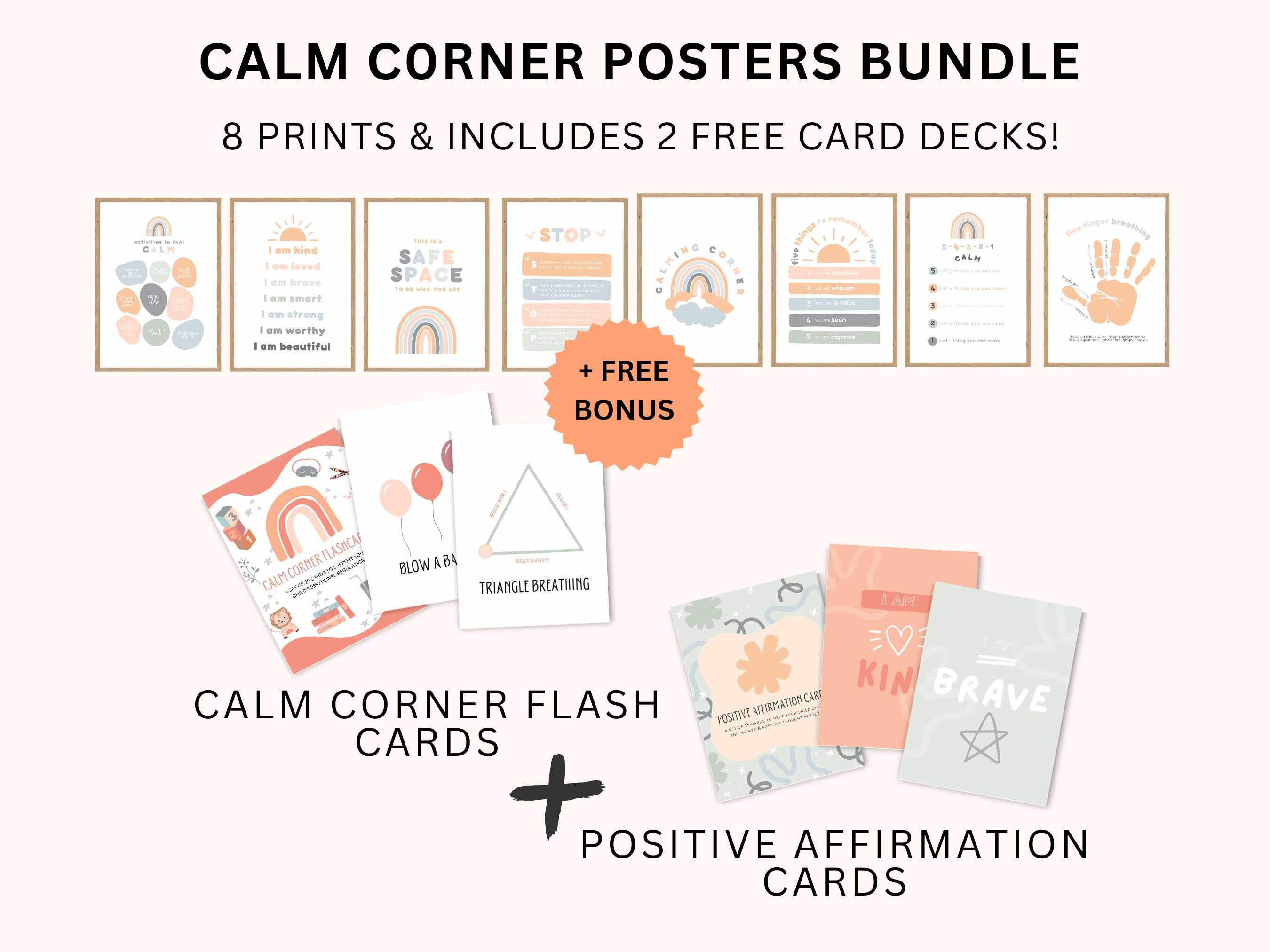 Calming Corner Sign Boho Rainbow Elementary Classroom Calm - Etsy