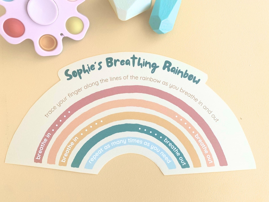 Custom Rainbow Breathing Exercise, Breathing Cards for Kids, Deep ...