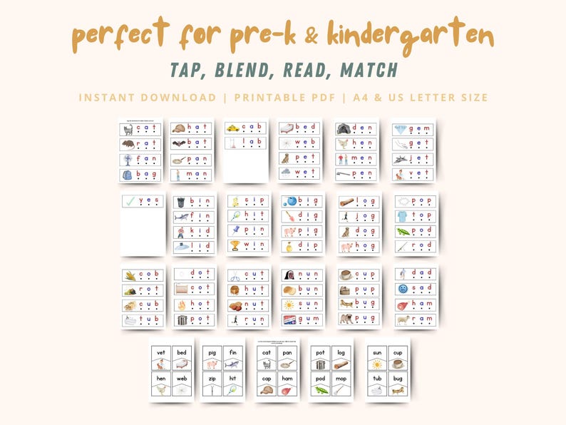 Printable Phonics Worksheet, CVC Words Activity, Kindergarten Reading ...