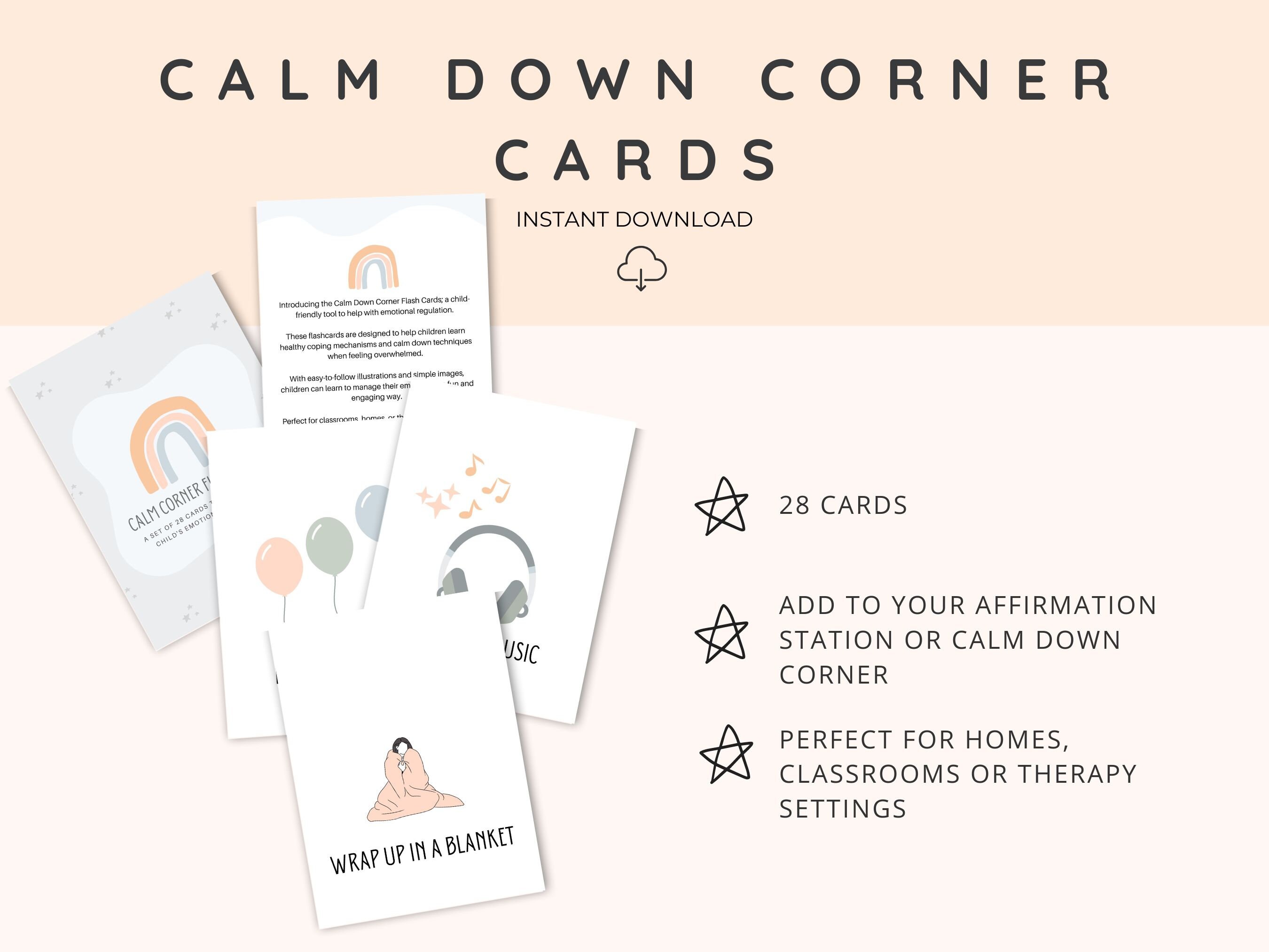 28 Calming Corner Flashcards, Calming Strategies Flash Cards, Calming ...
