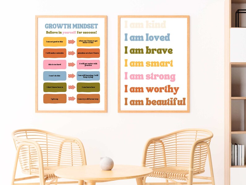 Growth Mindset Printable Boho Classroom Decor Calming Corner - Etsy