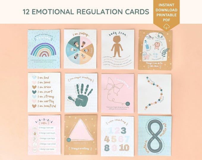 Self Regulation Cards for Kids: Anxiety Coping Flashcards (PDF) - Etsy ...