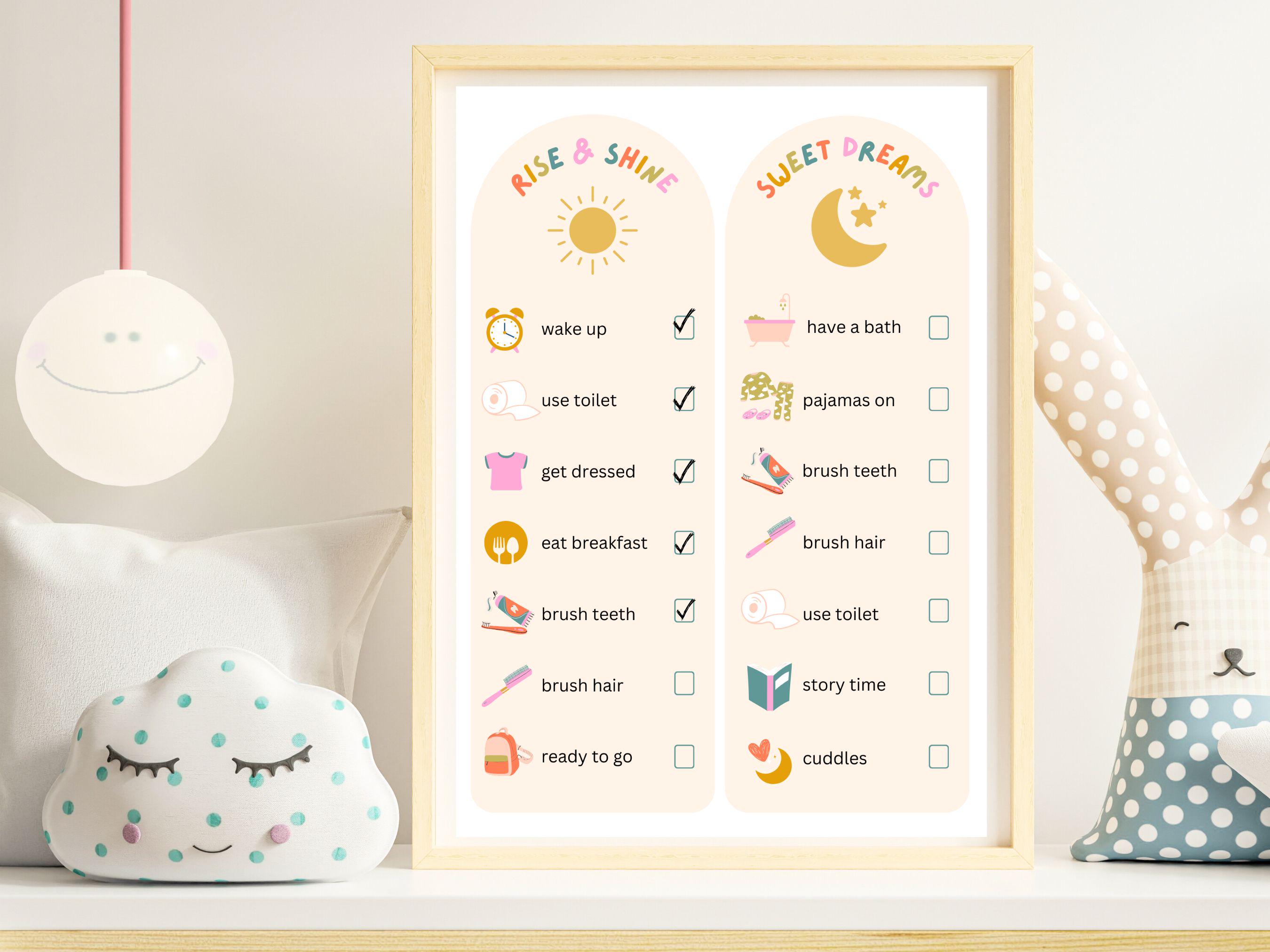Visual Schedule, Kids Routine Checklist, Chore Chart for Kids, Editable ...