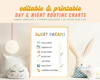 Morning and Evening Routine Chart for Kids - Etsy