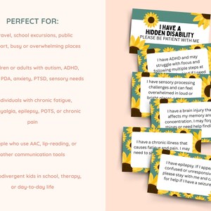 Instant Download, Personalized Hidden Disability Awareness Card ...