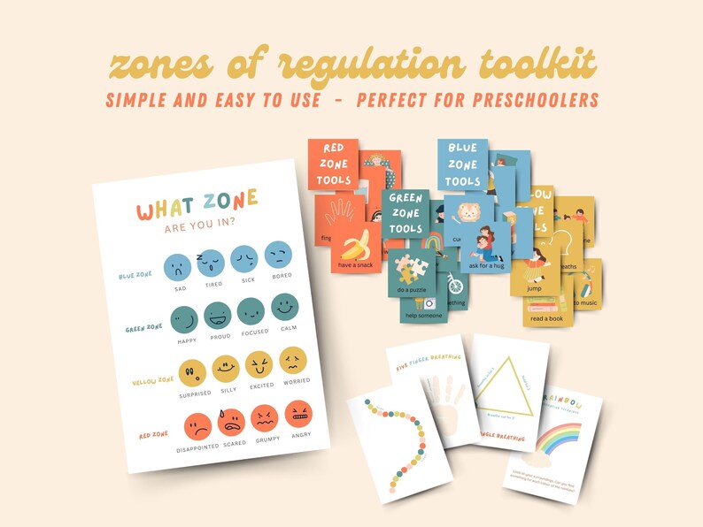 Zones of Regulation Kit, Emotions Flashcards, Feelings Flashcards ...