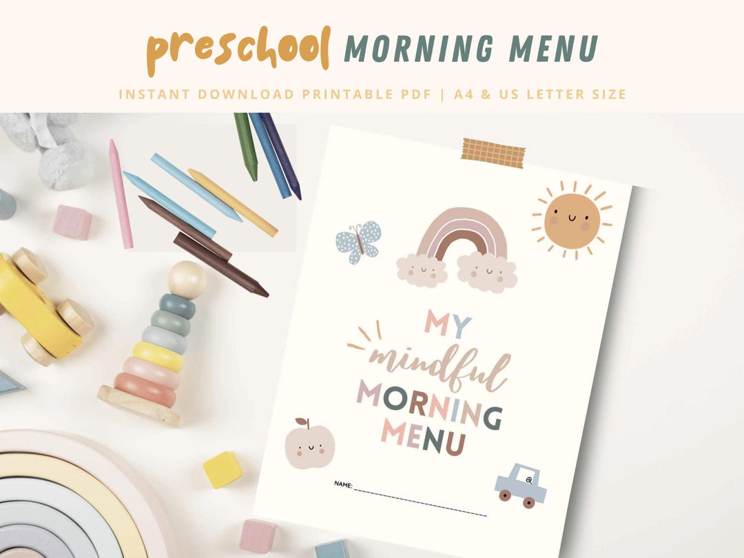 Preschool Morning Menu Printable, Homeschool Preschool, Preschool ...