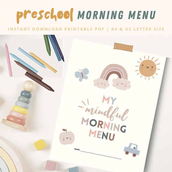 Printable Homeschool Morning Menu - Etsy