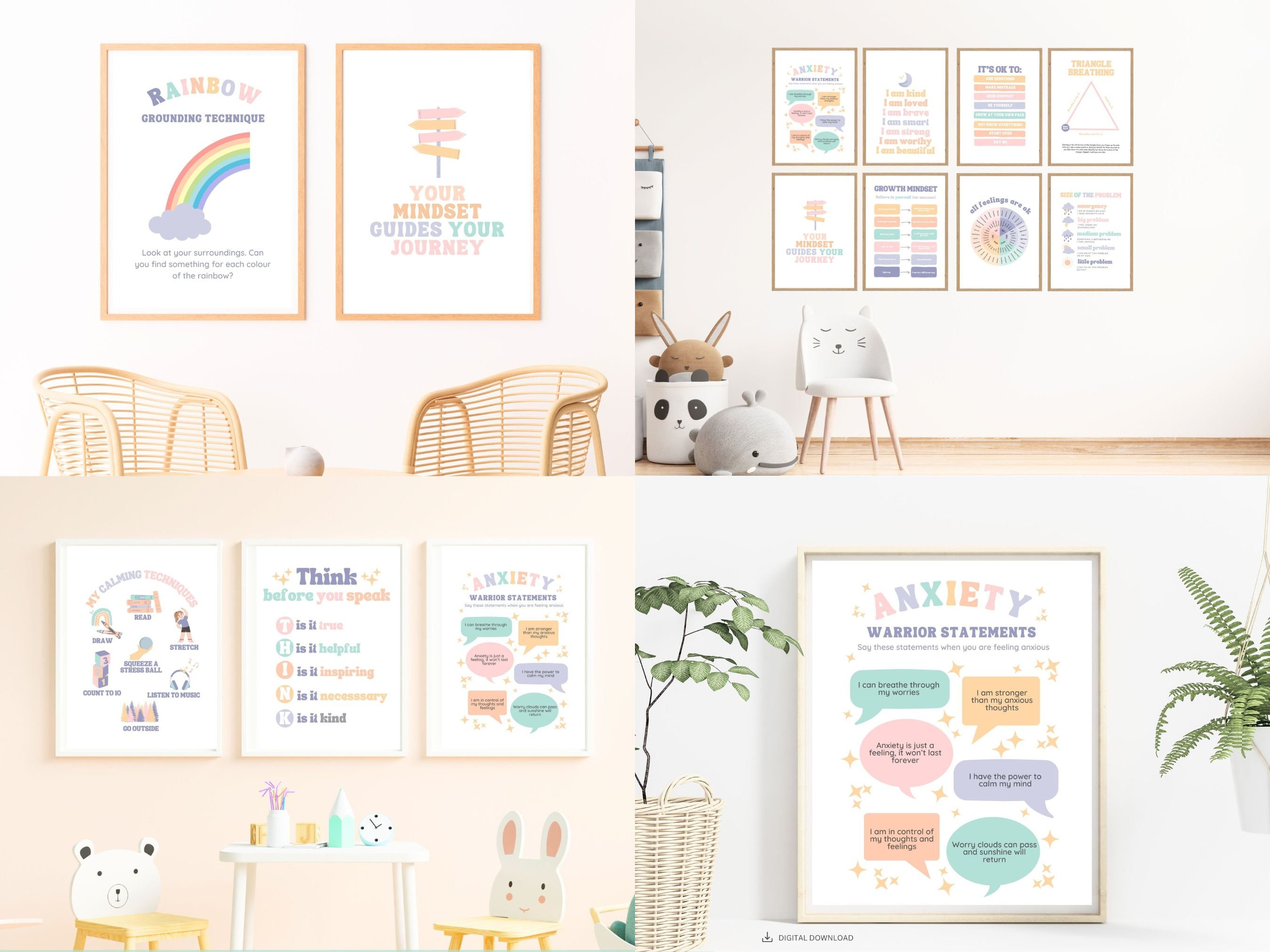 Calming Corner Posters Pastel, Calm Corner Worksheet, Calm Down Corner ...