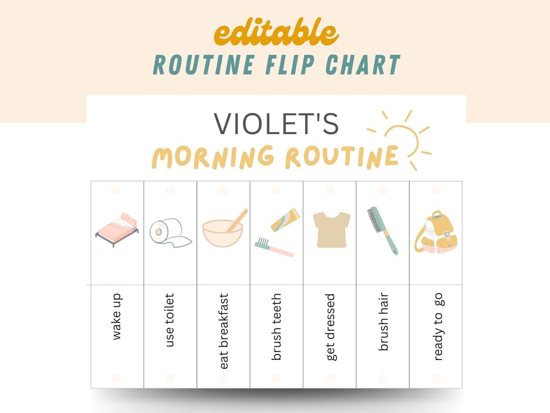 Toddler Routine Flip Chart | Morning & Evening Routine Flip Chart ...