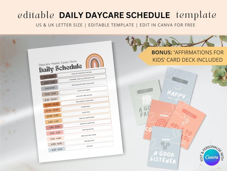Daily Daycare Schedule, Daycare Forms, Daycare Provider, Home Daycare ...