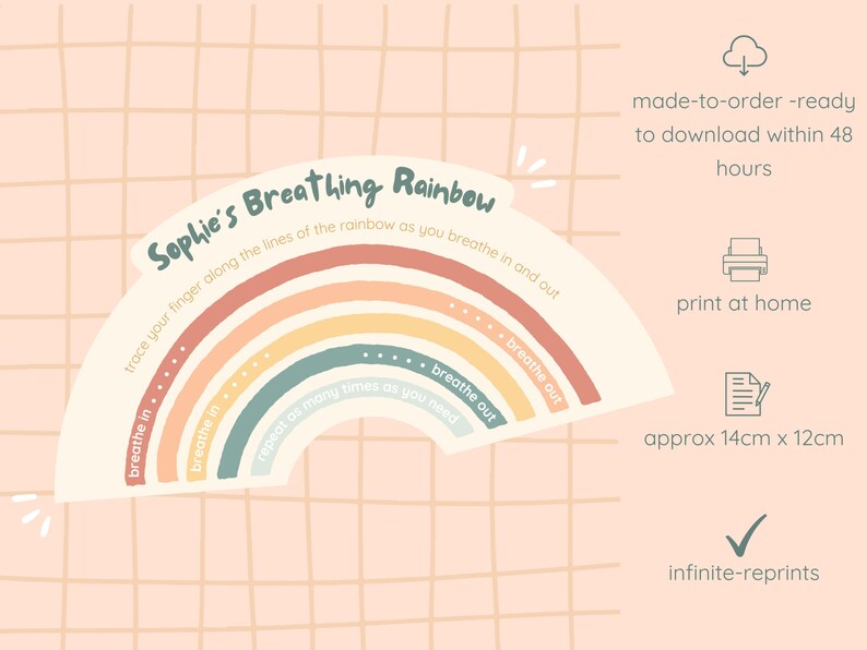 Custom Rainbow Breathing, Emotional Regulation Visual, Deep Breathing ...