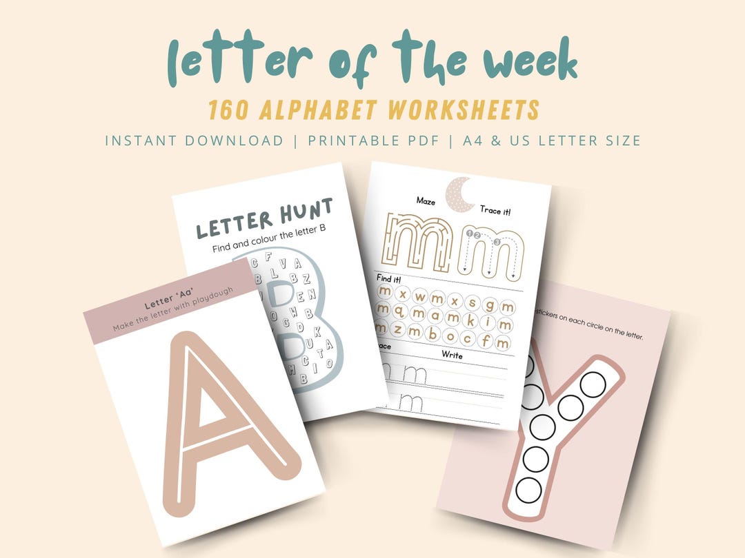 Letter of the Week Worksheets Printable, Alphabet Busy Book, Learning ...