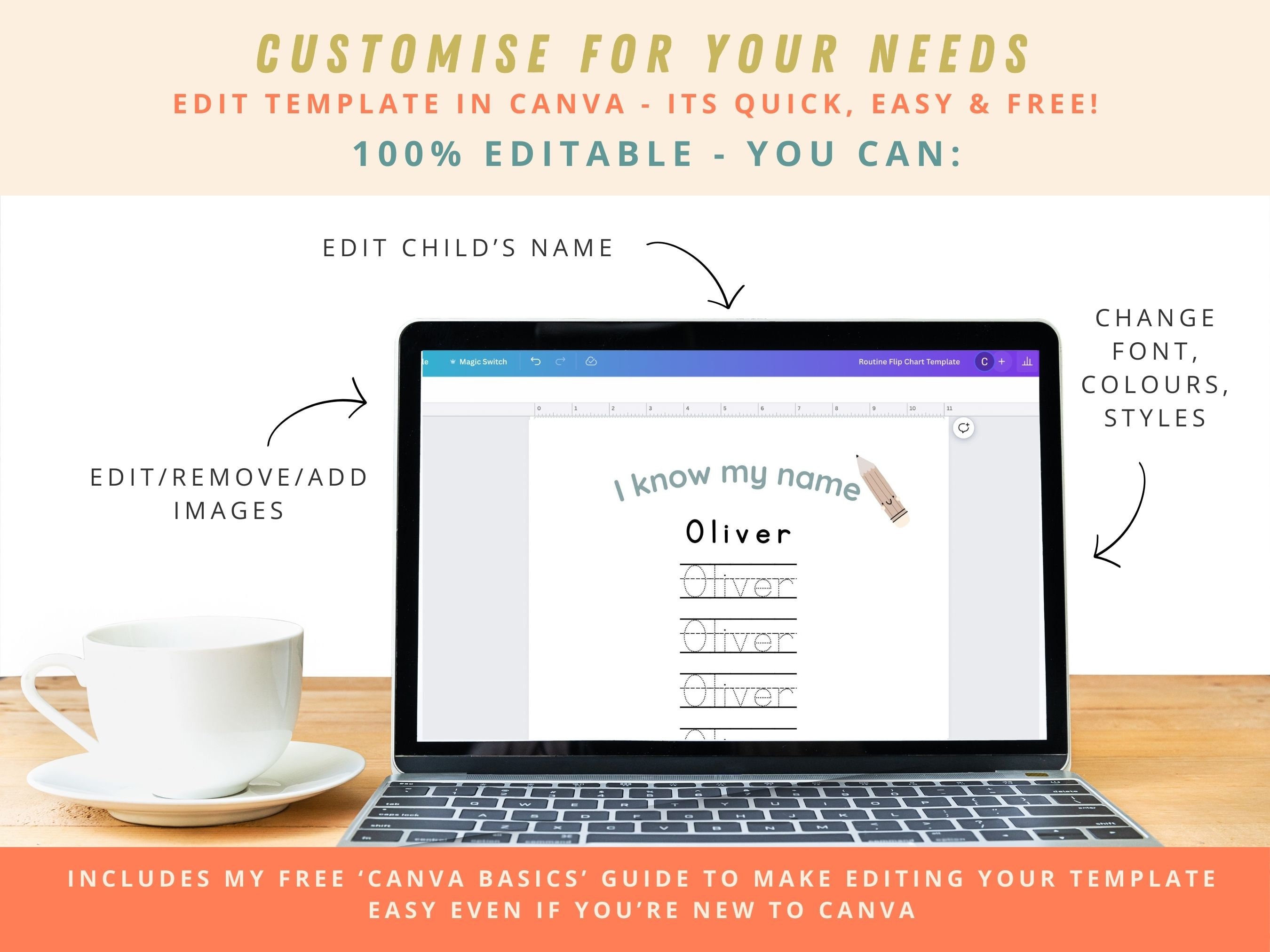 Editable Custom Name Tracing Sheet Personalized Name Tracing Page Prek ...