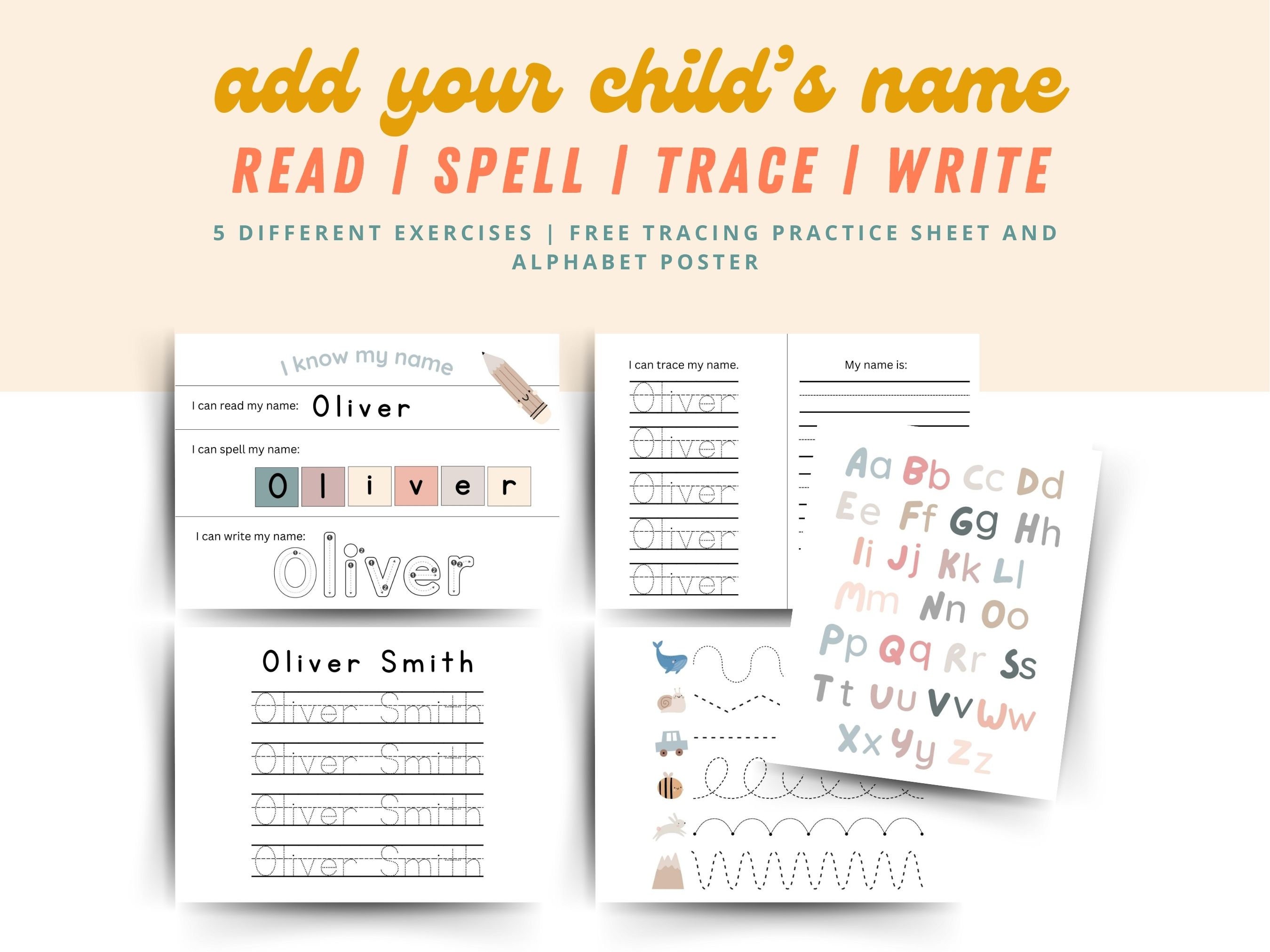 Editable Custom Name Tracing Sheet | Personalized Name Tracing Page ...