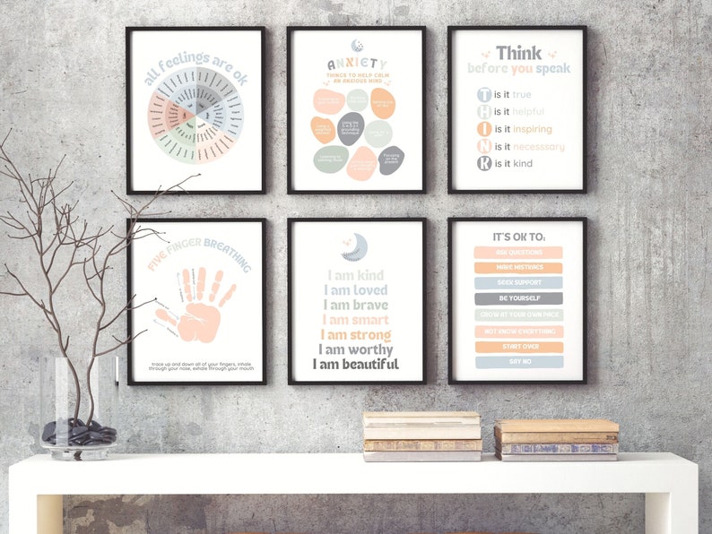 Calming Corner Kit Classroom Boho Calm Down Decor Wall Art Social ...