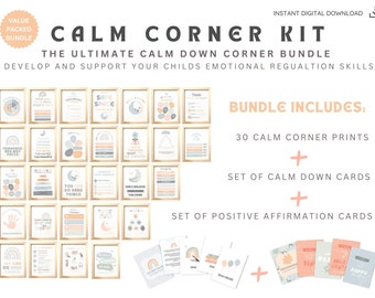 Calming Corner Classroom Boho Calm Down Printable Decor Wall Art Social ...