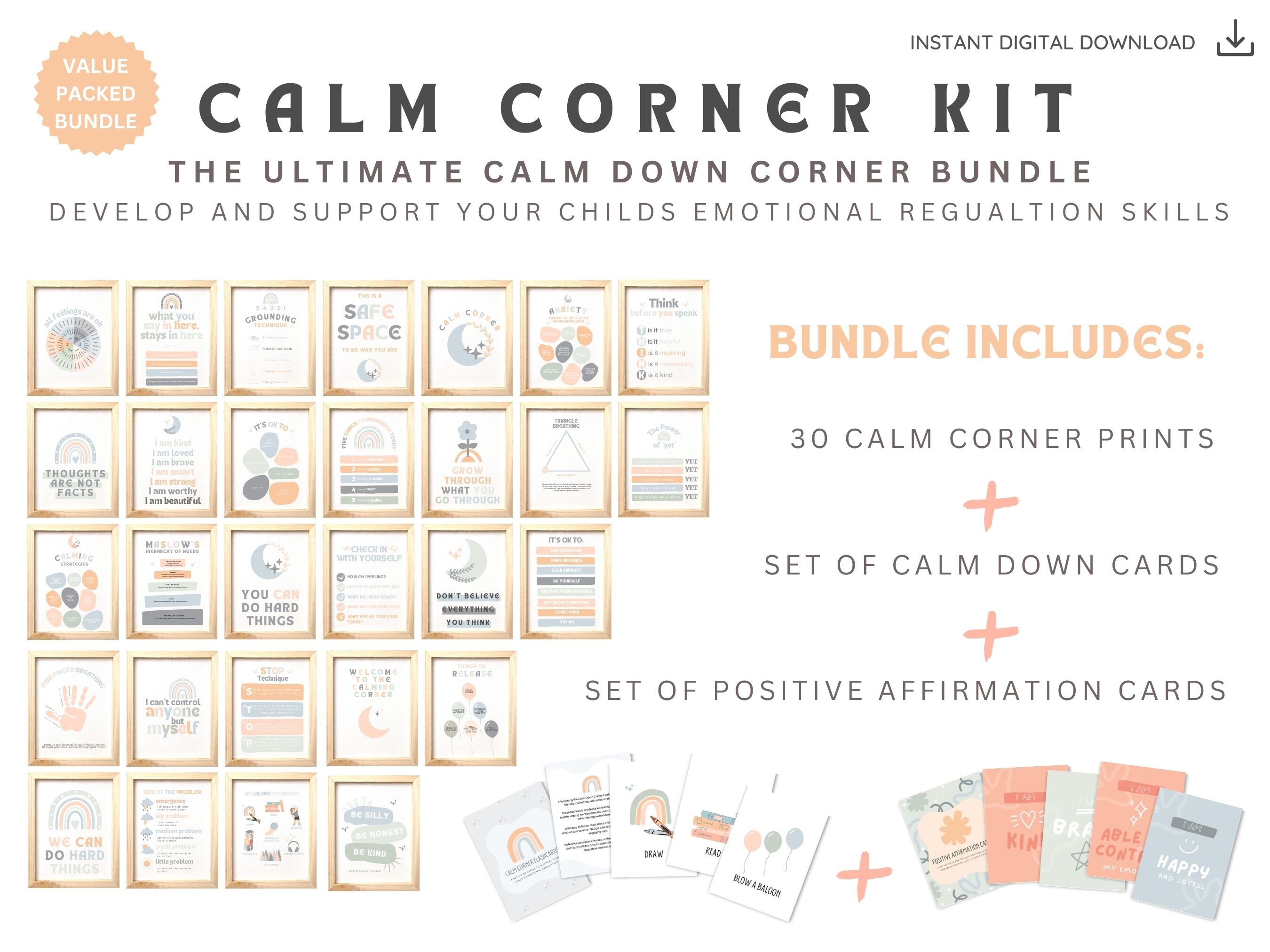 Calming Corner Kit Classroom Boho Calm Down Decor Wall Art Social ...