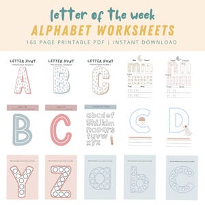 Letter of the Week Worksheets Printable, Alphabet Busy Book, Learning ...