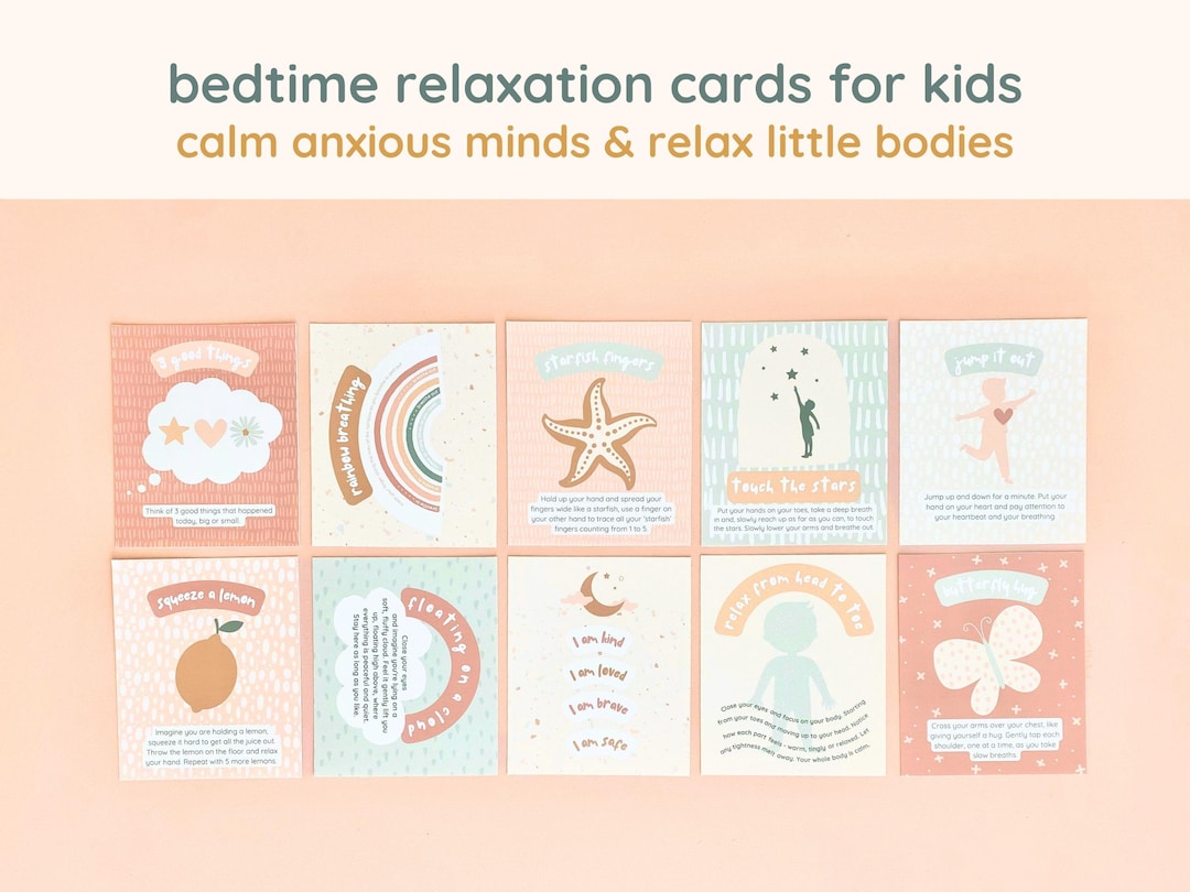 Bedtime Relaxation Cards, Mindfulness Cards for Kids Printable ...