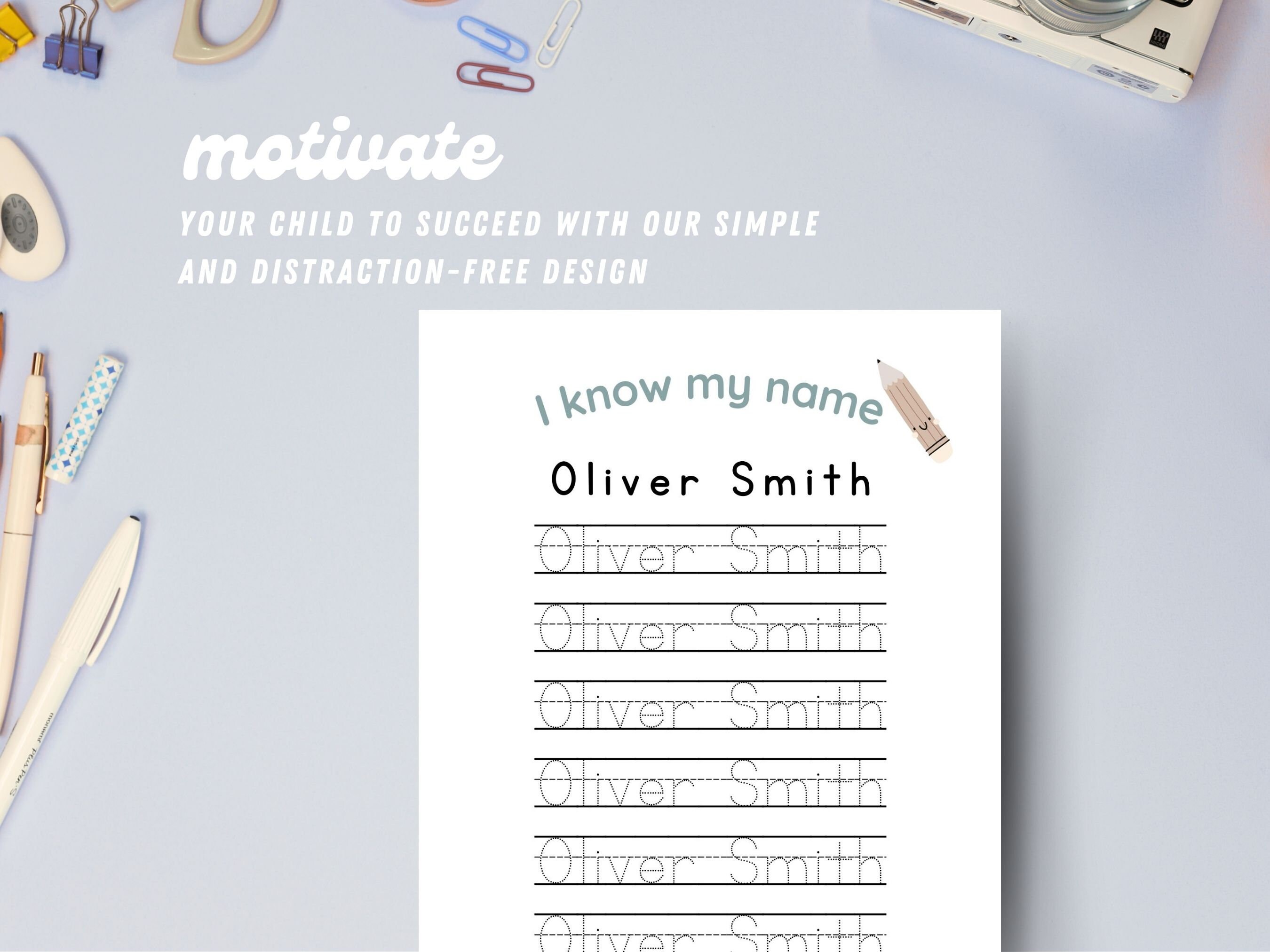Editable Custom Name Tracing Sheet Personalized Name Tracing Page Prek ...