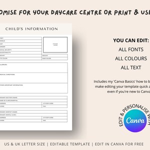 Daily Report Forms for Daycare, Childcare Professionals and Preschool ...