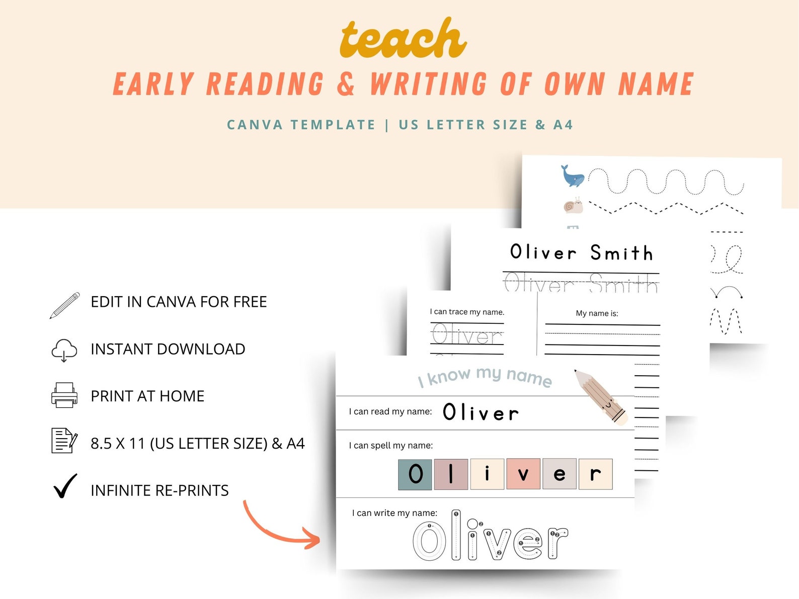 I Can Write My Name Worksheet | Editable Custom Name Tracing Sheet ...
