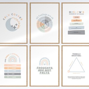 Calming Corner Kit Classroom Boho Calm Down Decor Wall Art Social ...