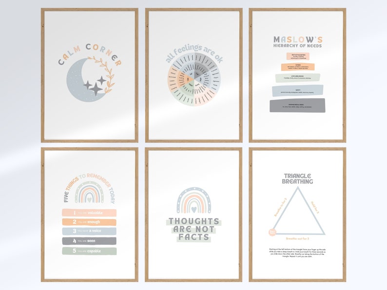 Calming Corner Kit Classroom Boho Calm Down Decor Wall Art Social ...