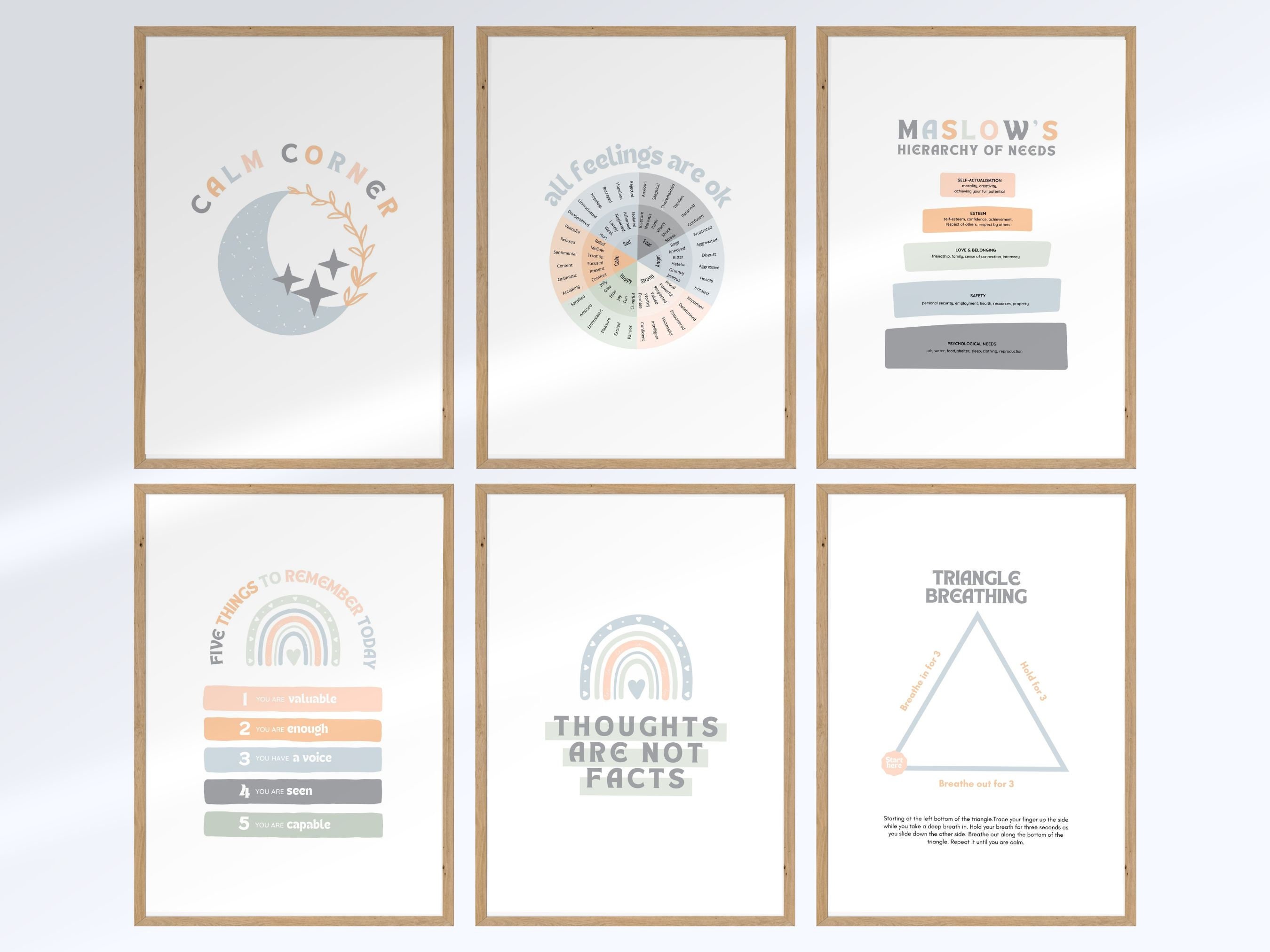 Calming Corner Kit Classroom Boho Calm Down Decor Wall Art Social ...