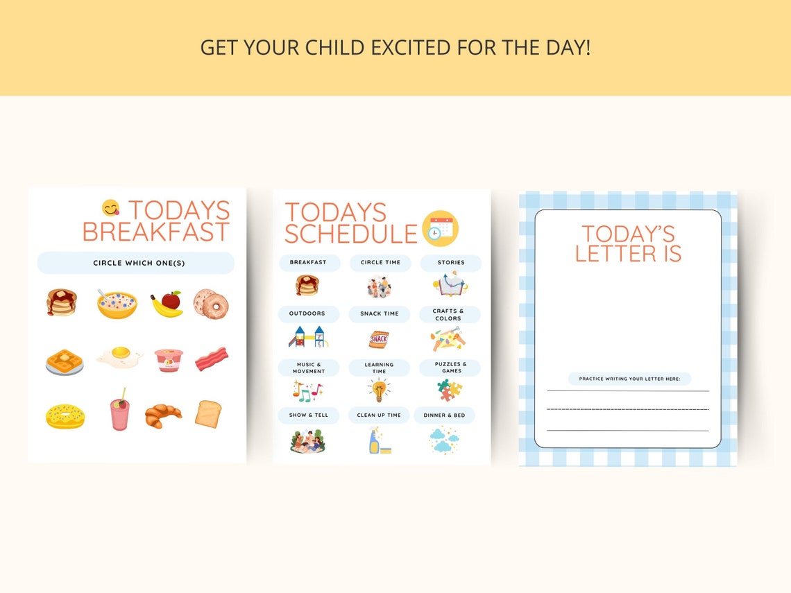 Preschool Morning Menu Printable, Homeschool Preschool, Preschool ...