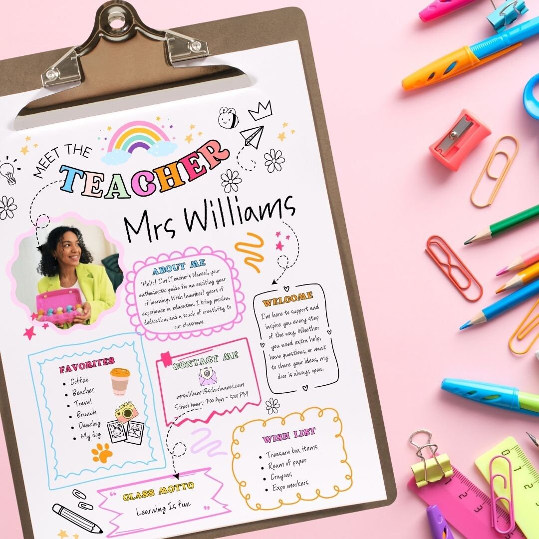 Conozca al maestro plantilla del maestro aula maravillosa - Etsy España