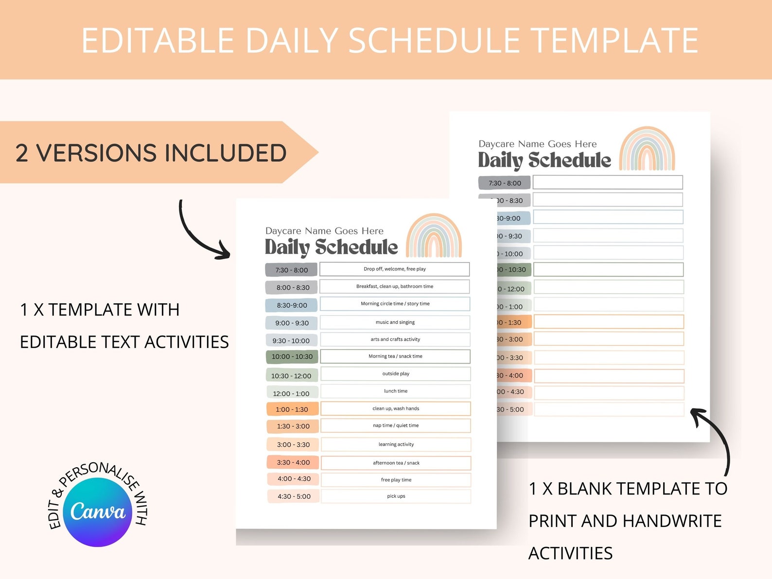 Daily Daycare Schedule, Daycare Forms, Daycare Provider, Home Daycare ...