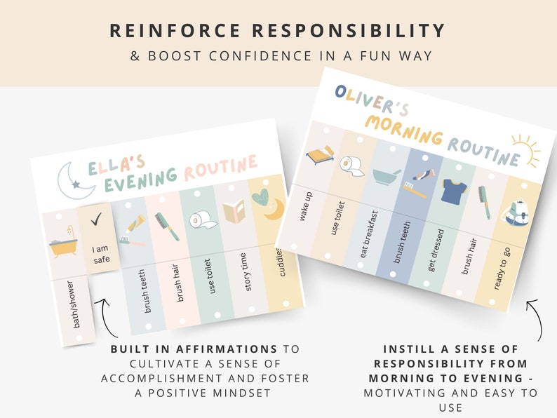 Preschool Morning Menu Printable, Morning & Evening Routine Flip Chart ...