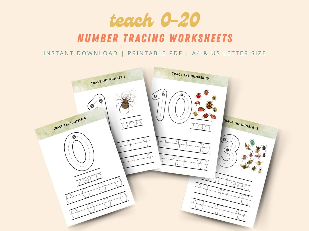 20 Number Tracing Worksheets, Traceable Numbers, Preschool Worksheets ...