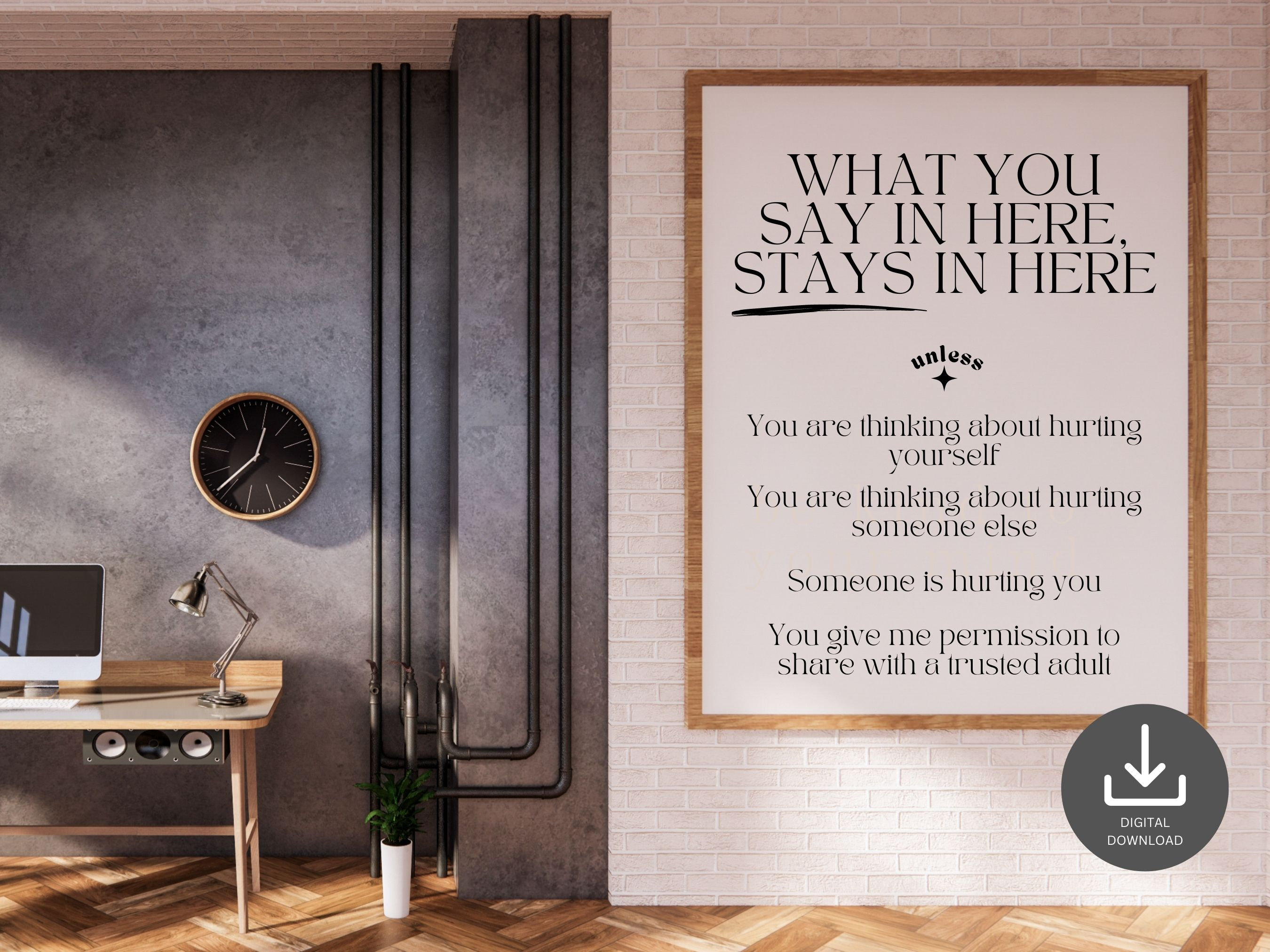 Social Worker Office Decor Confidentiality Poster School Psychologist ...