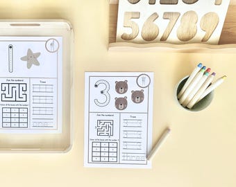 1-10, Number Tracing, Handwriting Practice, Kindergarten Worksheets ...