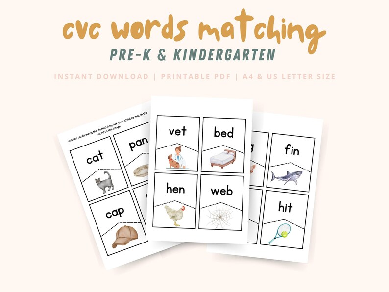 Printable Phonics Worksheet, CVC Words Activity, Kindergarten Reading ...
