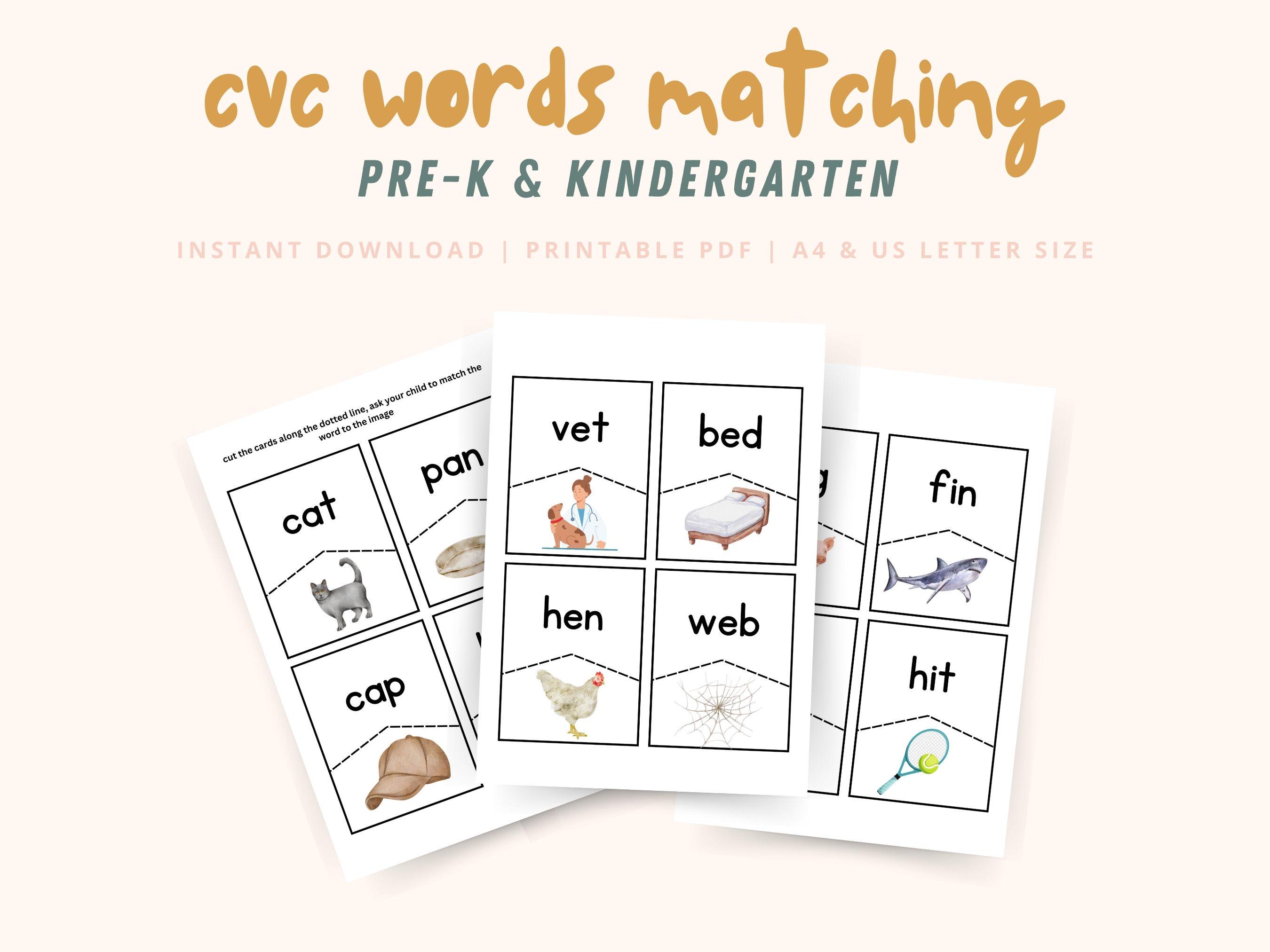 Printable Phonics Worksheet, CVC Words Activity, Kindergarten Reading ...